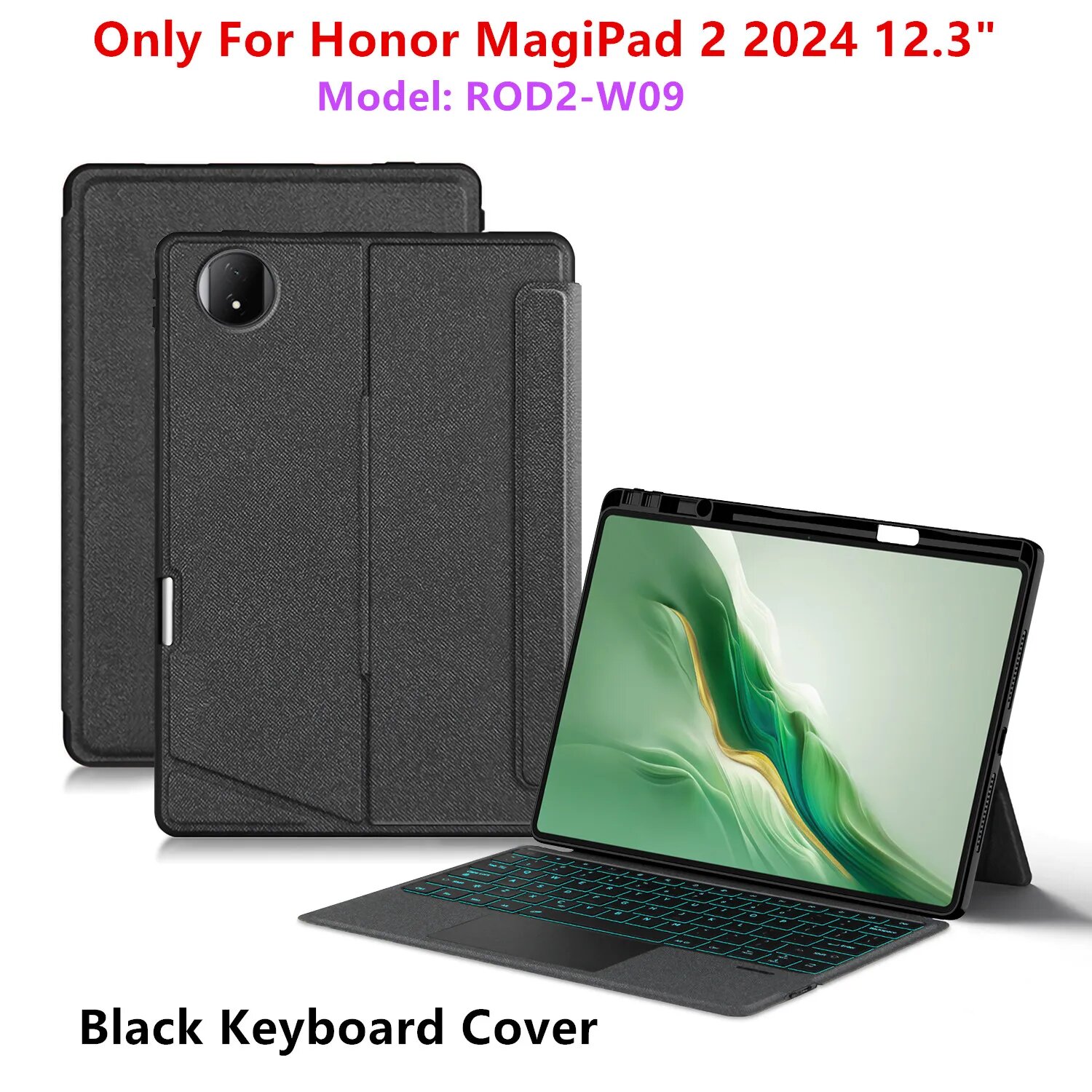 Чехол с подсветкой клавиатуры HUWEI для Honor MagicPad 2 12.3" Russian Layout