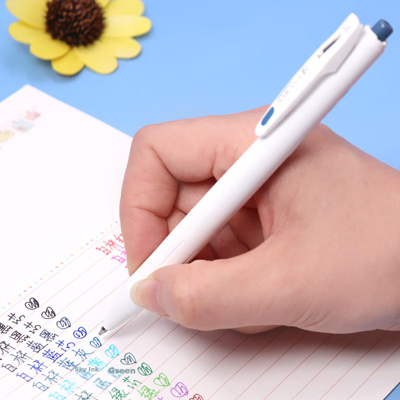 ZEBRA 0.4mm Push Clip Gel Pen Colorful Student Drawing Signing Pen Marking Filling Journal Pen Water Pen JJS29-R1 White Barrel Blue Gray Single Pack