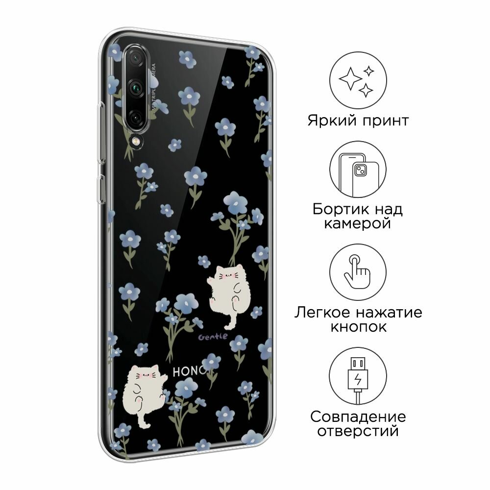 Чехол на Honor 30i / Хонор 30i с принтом "Gentle cats", прозрачный — фото 1