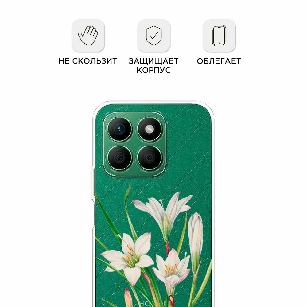 Чехол на Honor X8B / Хонор X8B с принтом White lily, прозрачный — фото 1