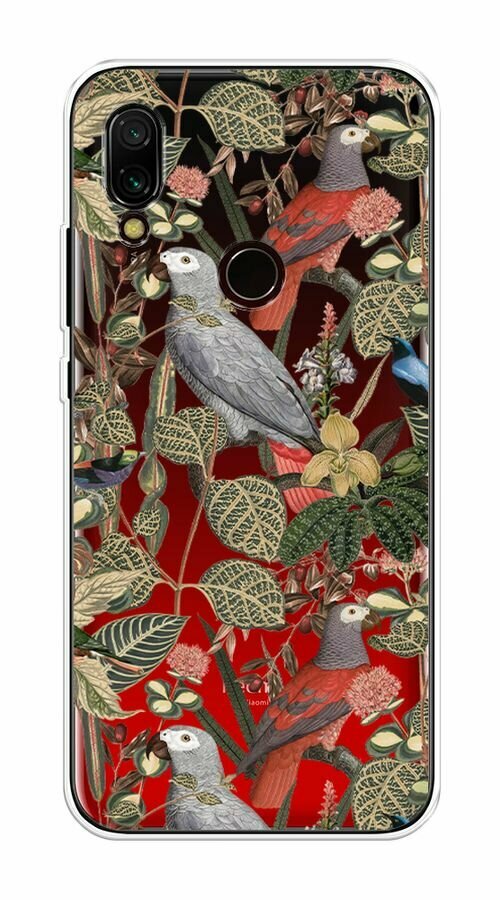 Чехол на Xiaomi Redmi 7 / Сяоми Редми 7 с принтом "Tropical pattern", прозрачный