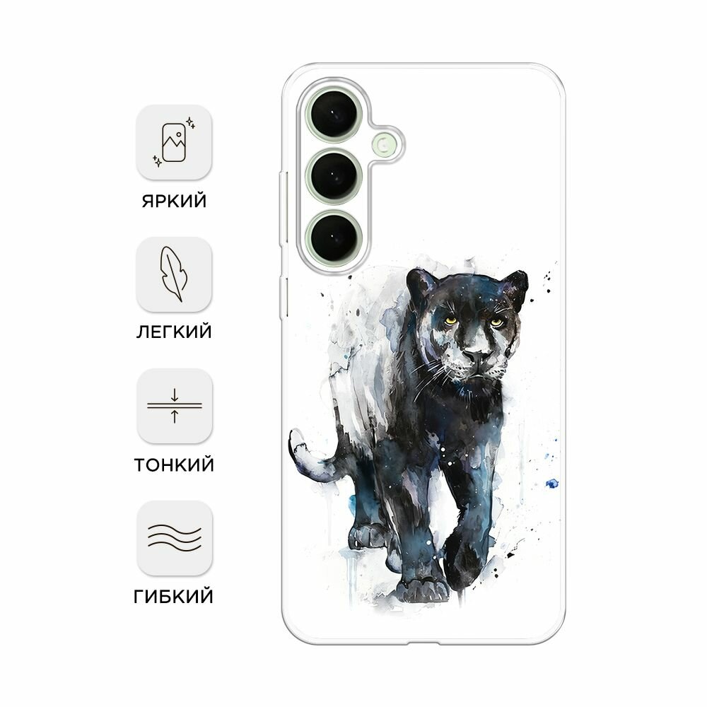 Чехол на Samsung Galaxy S25 Plus / Самсунг S25 Плюс с принтом "Пантера арт 3" — фото 1