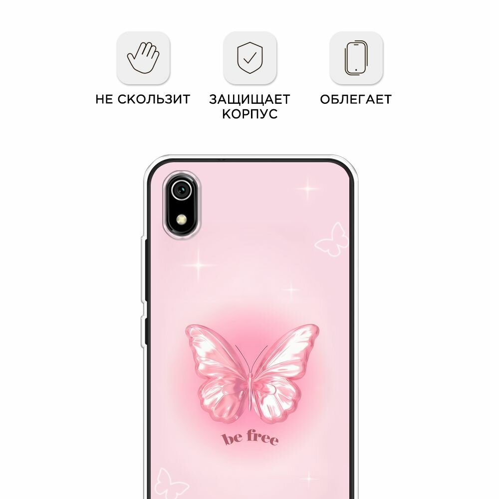 Чехол на Xiaomi Redmi 7A / Сяоми Редми 7А с принтом "Be free butterfly 1" — фото 1
