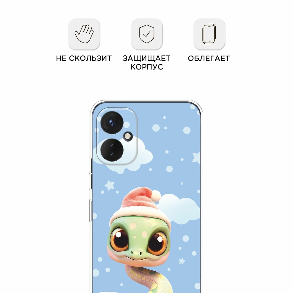Чехол на Tecno Spark 9 Pro / Техно Спарк 9 Про с принтом Зимняя змейка 1 — фото 1