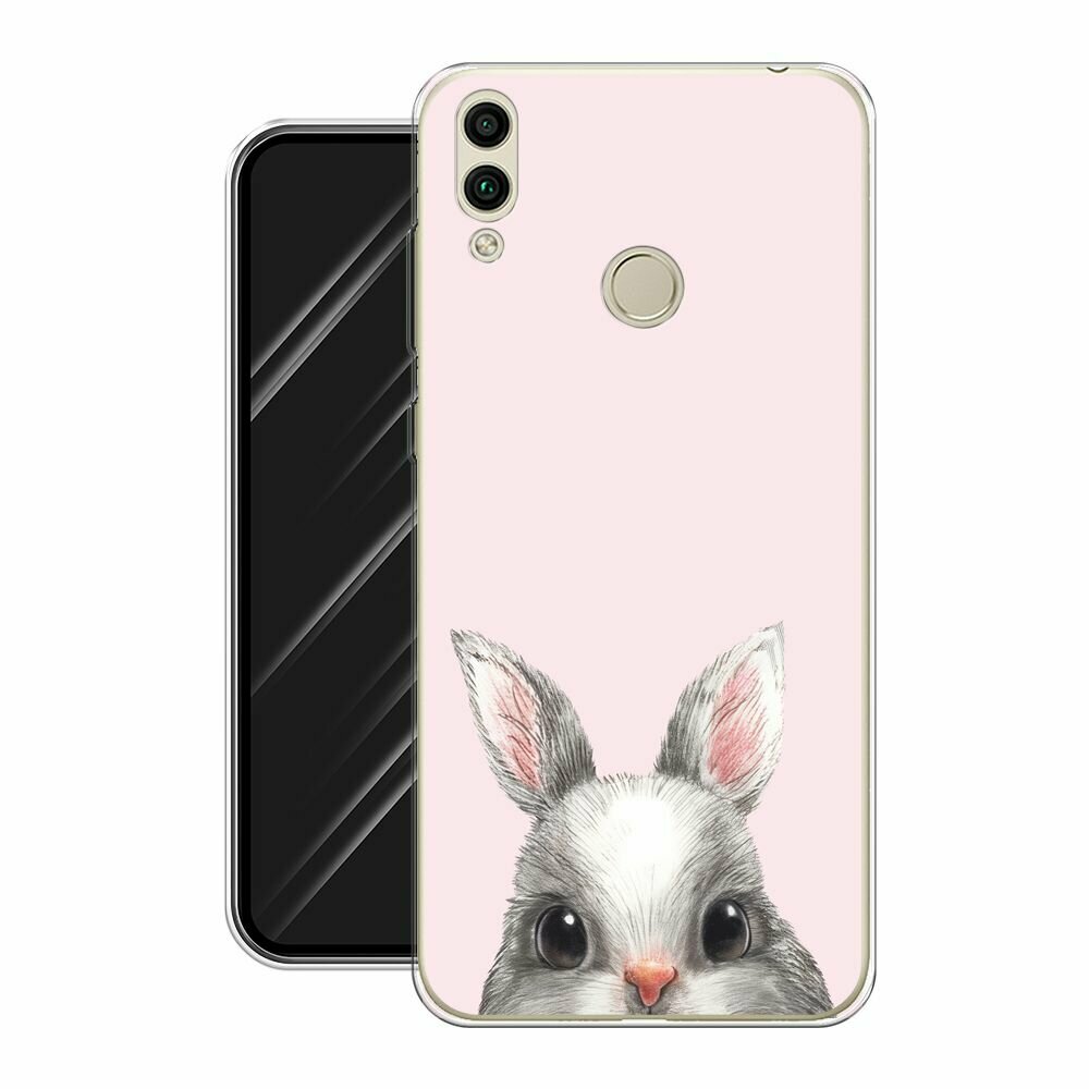 Чехол на Honor 8C / Хонор 8С с принтом "Карандашный кролик 1 - 8 марта" — фото 1