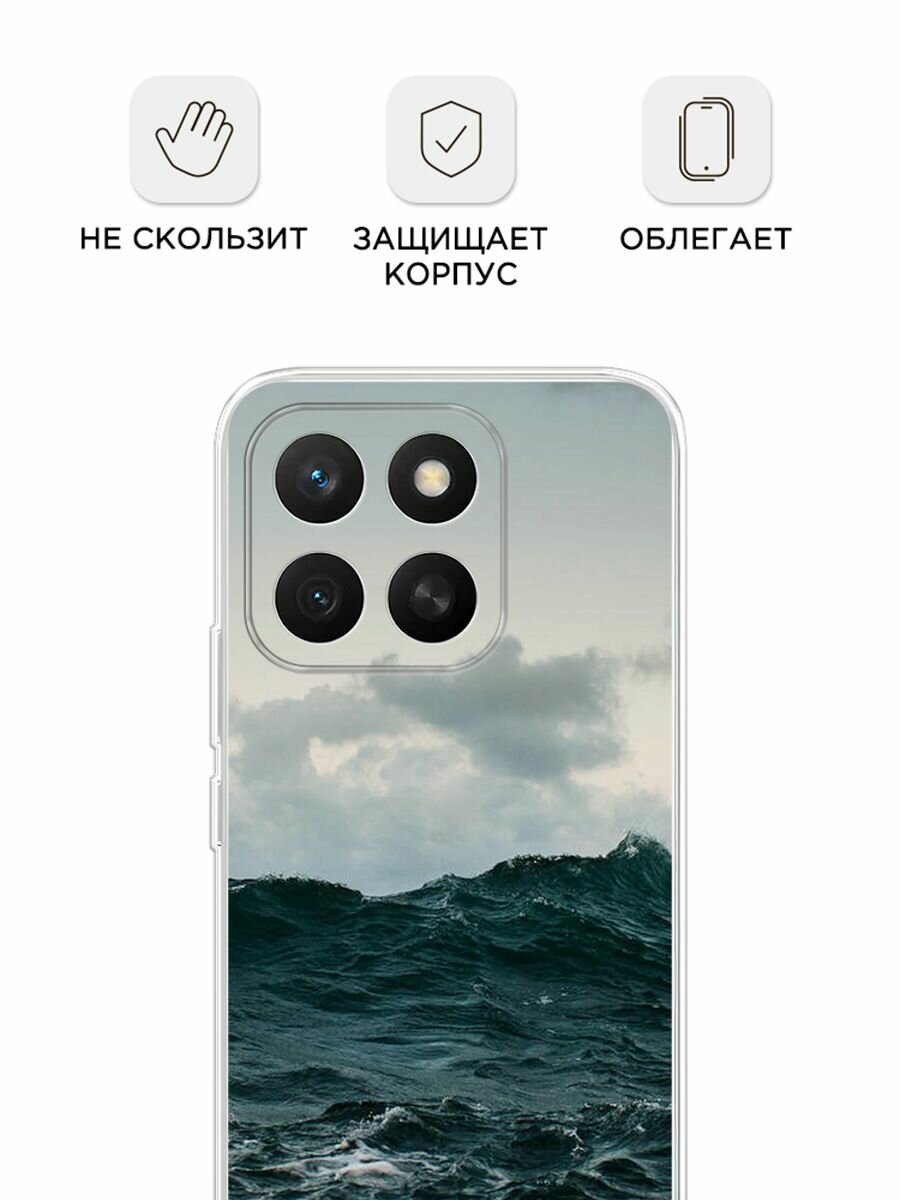 Силиконовый чехол на Honor X8c / Хонор X8c с принтом "Волны 11" — фото 1
