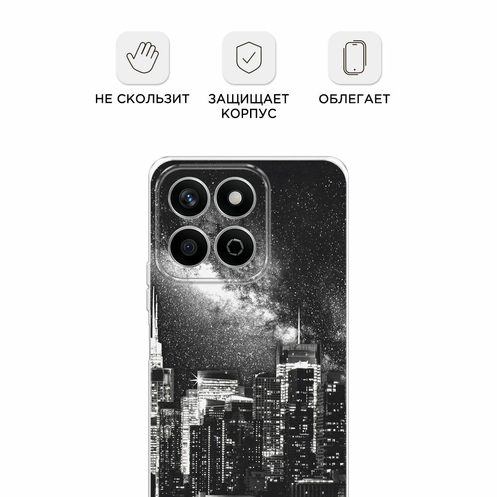 Силиконовый чехол на Honor X7c / Хонор X7c с принтом "Ночной Нью-Йорк" — фото 1