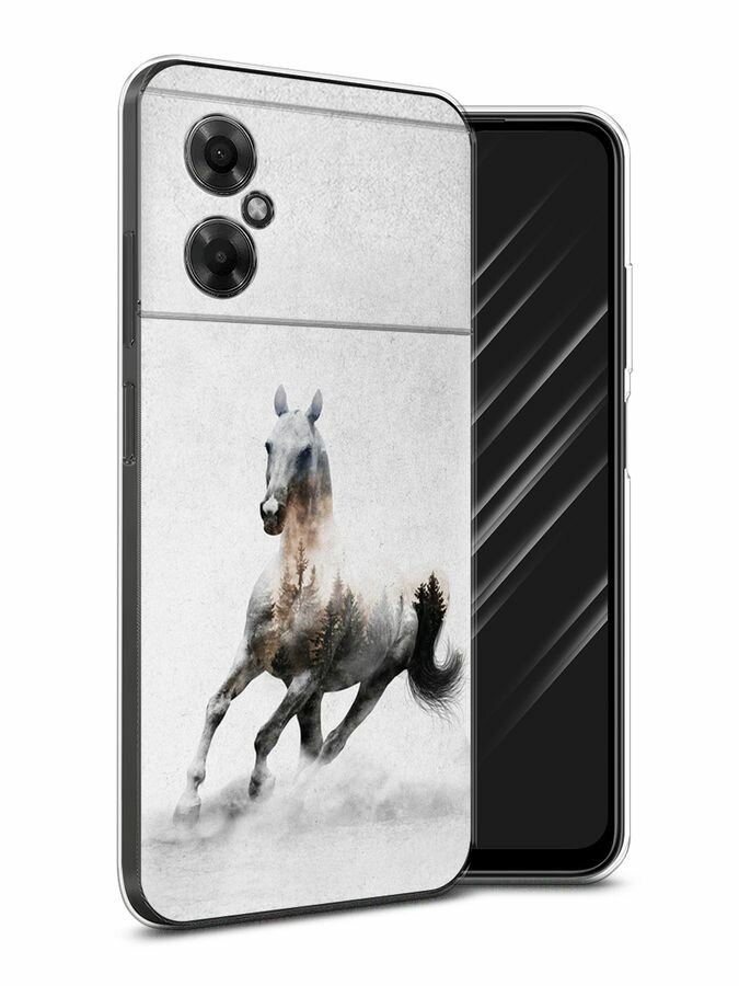 Чехол на Xiaomi Poco M4 5G / Сяоми Поко M4 5G с принтом "Лошадь лес"