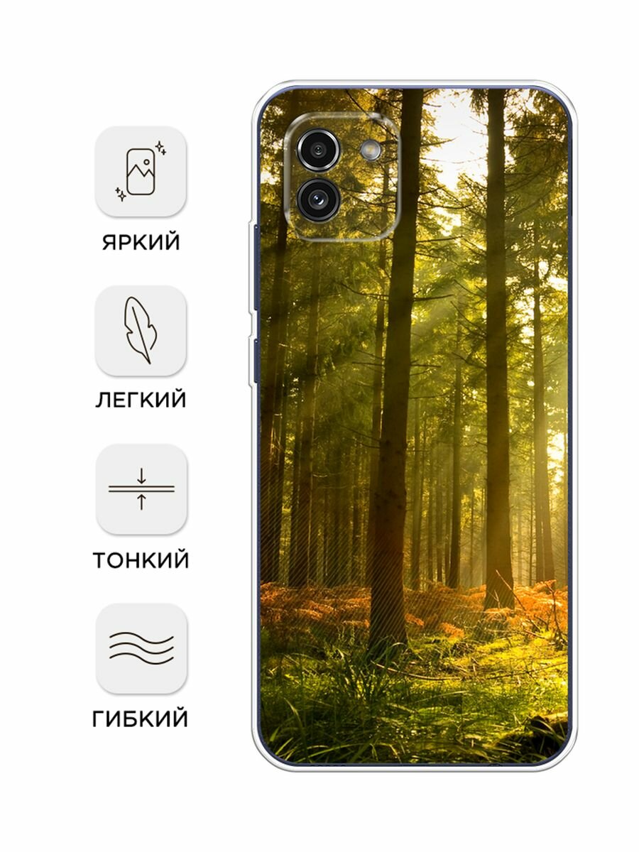 Чехол на Samsung Galaxy A03 / Самсунг Галакси А03 с принтом "Лес 7" — фото 1