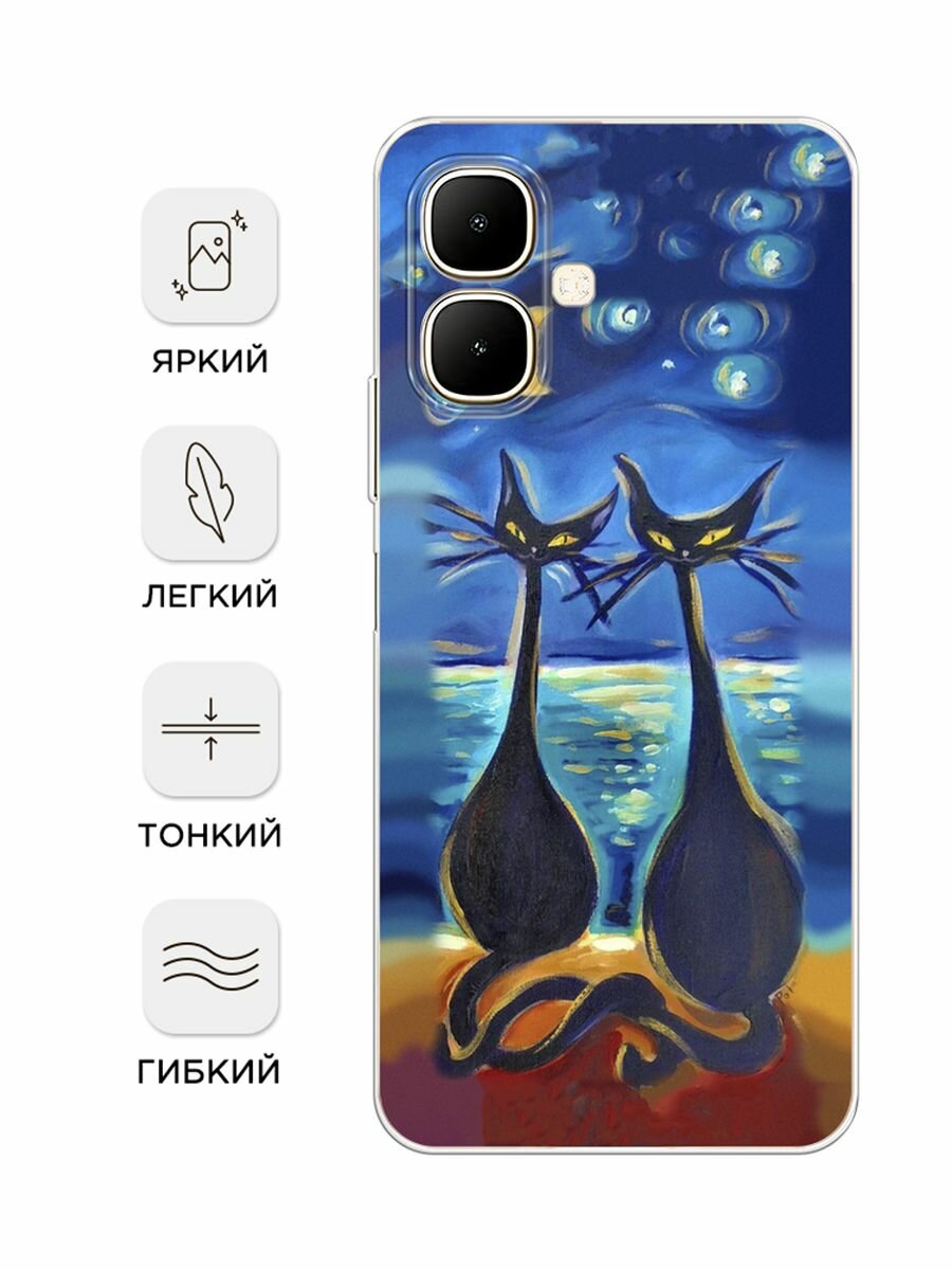 Чехол на Infinix Smart 10 / Инфиникс Смарт 10 с принтом "Влюбленные котики 7" — фото 1