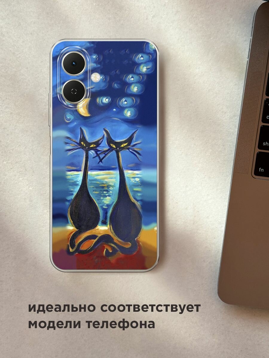Чехол на Tecno Spark Go 2 / Текно Спарк Го 2 с принтом "Влюбленные котики 7" — фото 1