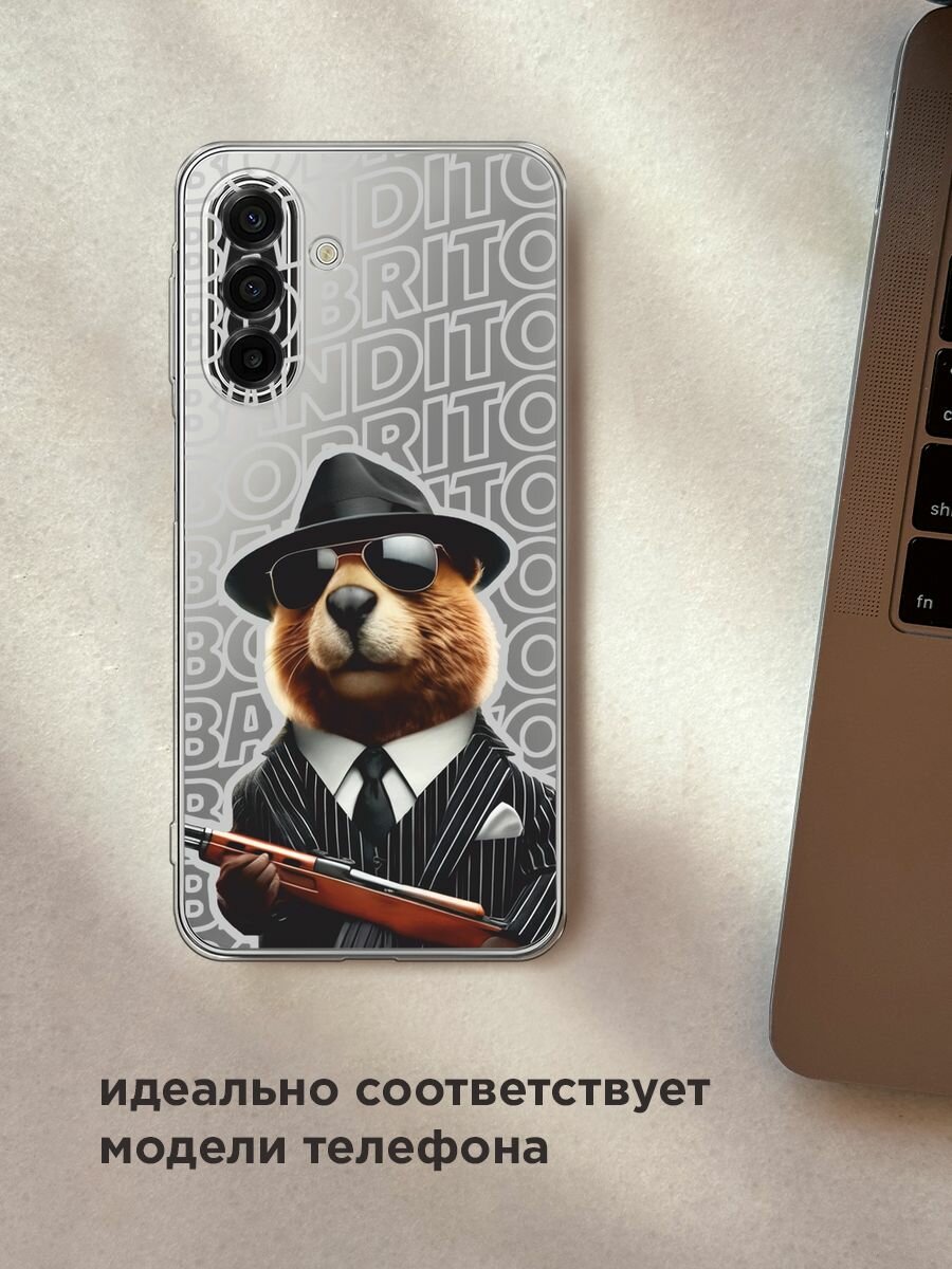 Чехол на Samsung Galaxy A17 / Самсунг А17 с принтом "Бобрито бандито 2", прозрачный — фото 1