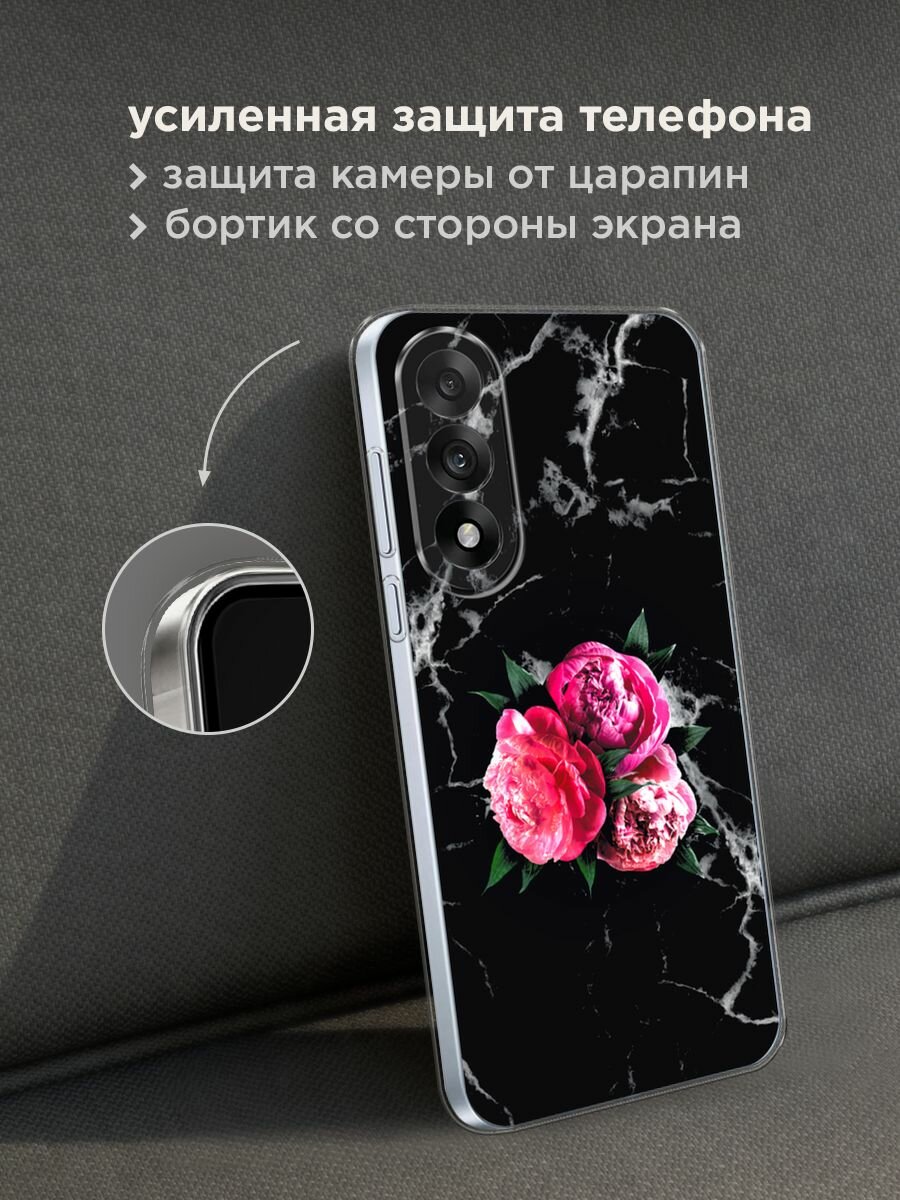 Чехол на OnePlus Nord 5 / Ван Плас Норд 5 с принтом "Букет на черном мраморе" — фото 1