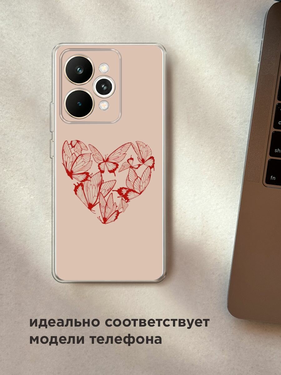 Чехол на Realme 15 Pro / Реалми 15 Про с принтом "Сердце из бабочек - 14 февраля" — фото 1