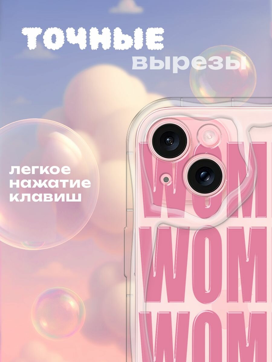 Чехол на Apple iPhone 15 / Айфон 15 с принтом WOMEN 2, прозрачный — фото 1