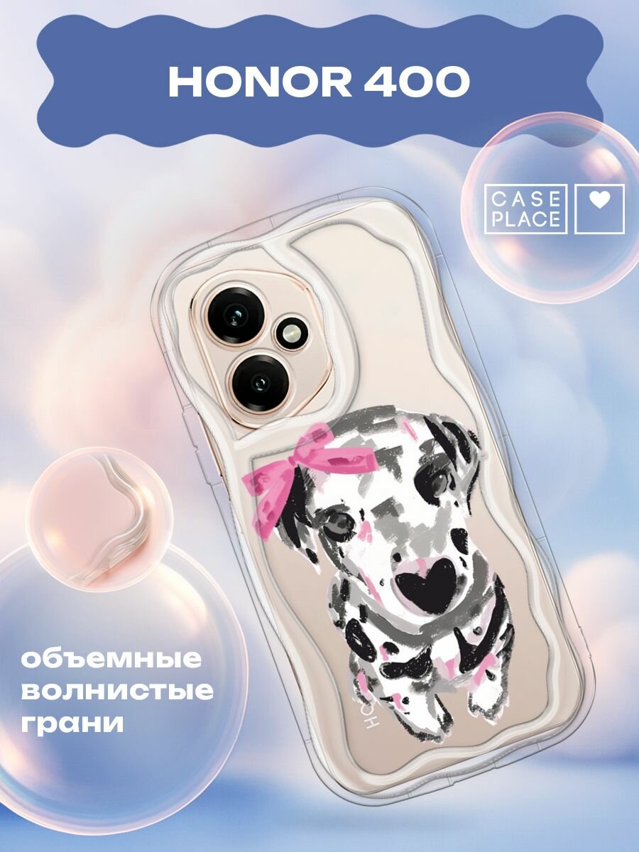 Чехол на Honor 400 / Хонор 400 с принтом "Далматинец с бантиком 3"