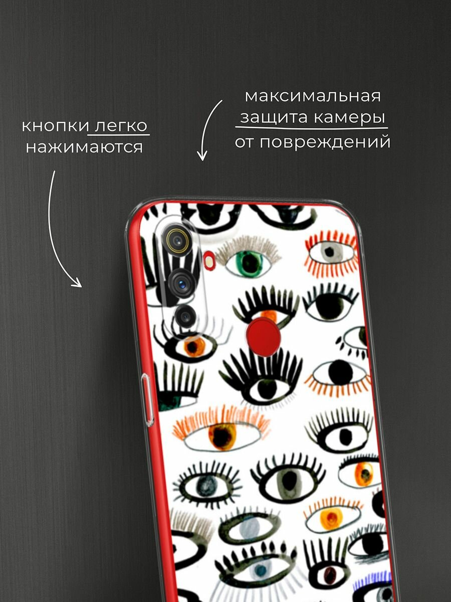 Силиконовый чехол на Realme C3 / Реалми C3 с принтом "Глаза акварель" — фото 1