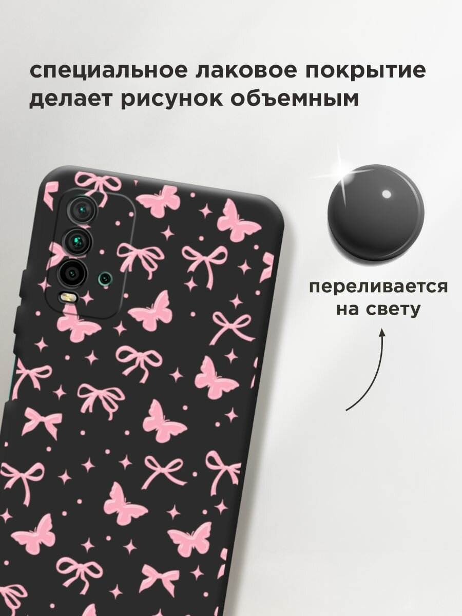 Чехол на Xiaomi Redmi 9T / Редми 9Т с принтом "Ленточки и бабочки 6" — фото 1