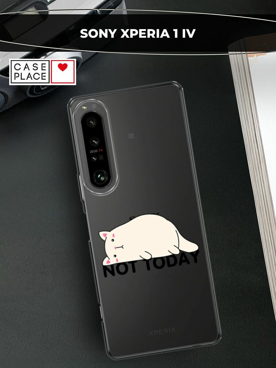 Чехол на Sony Xperia 1 IV / Сони Иксперия 1 IV с принтом "Cat not today", прозрачный