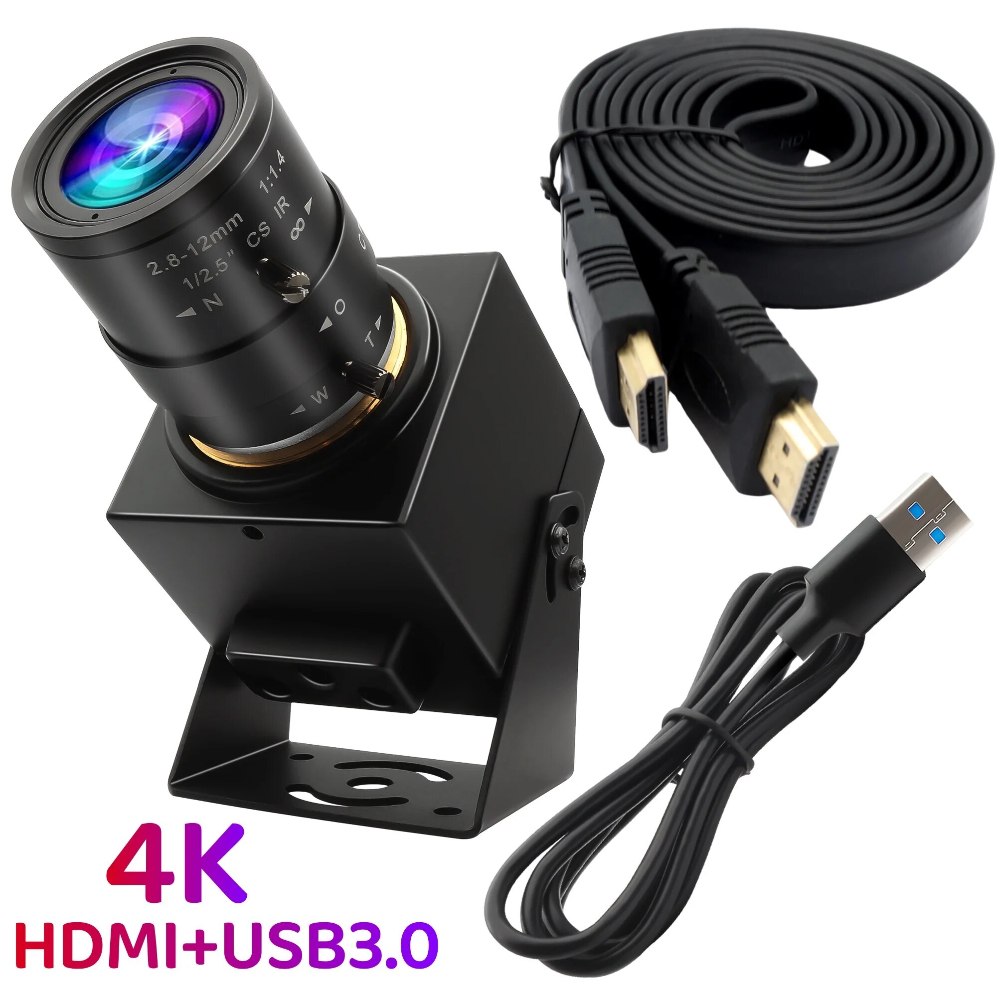 ELP 4K HDMI Zoom USB 3.0 камера одновременная 60 кадров в секунду высокоскоростная 2160P H.264 4X варифокальная USB веб-камера IMX415 для видеоконфрации