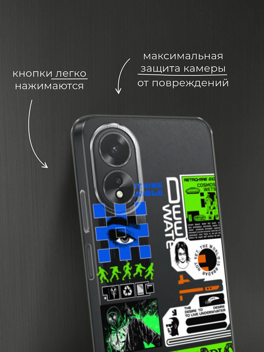Чехол на Oppo A38/A18 / Оппо A38/A18 с принтом "Nothing impossible", прозрачный — фото 1