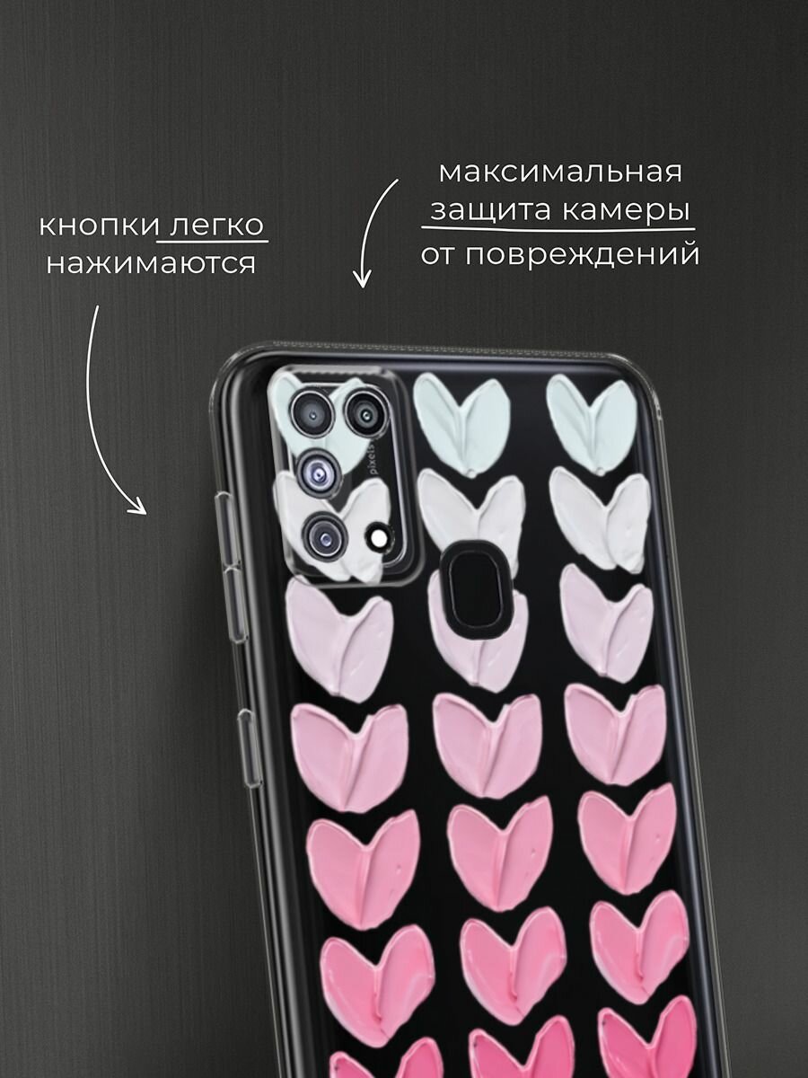 Чехол на Samsung Galaxy M31 / Самсунг Галакси М31 с принтом "Градиент из сердечек" — фото 1