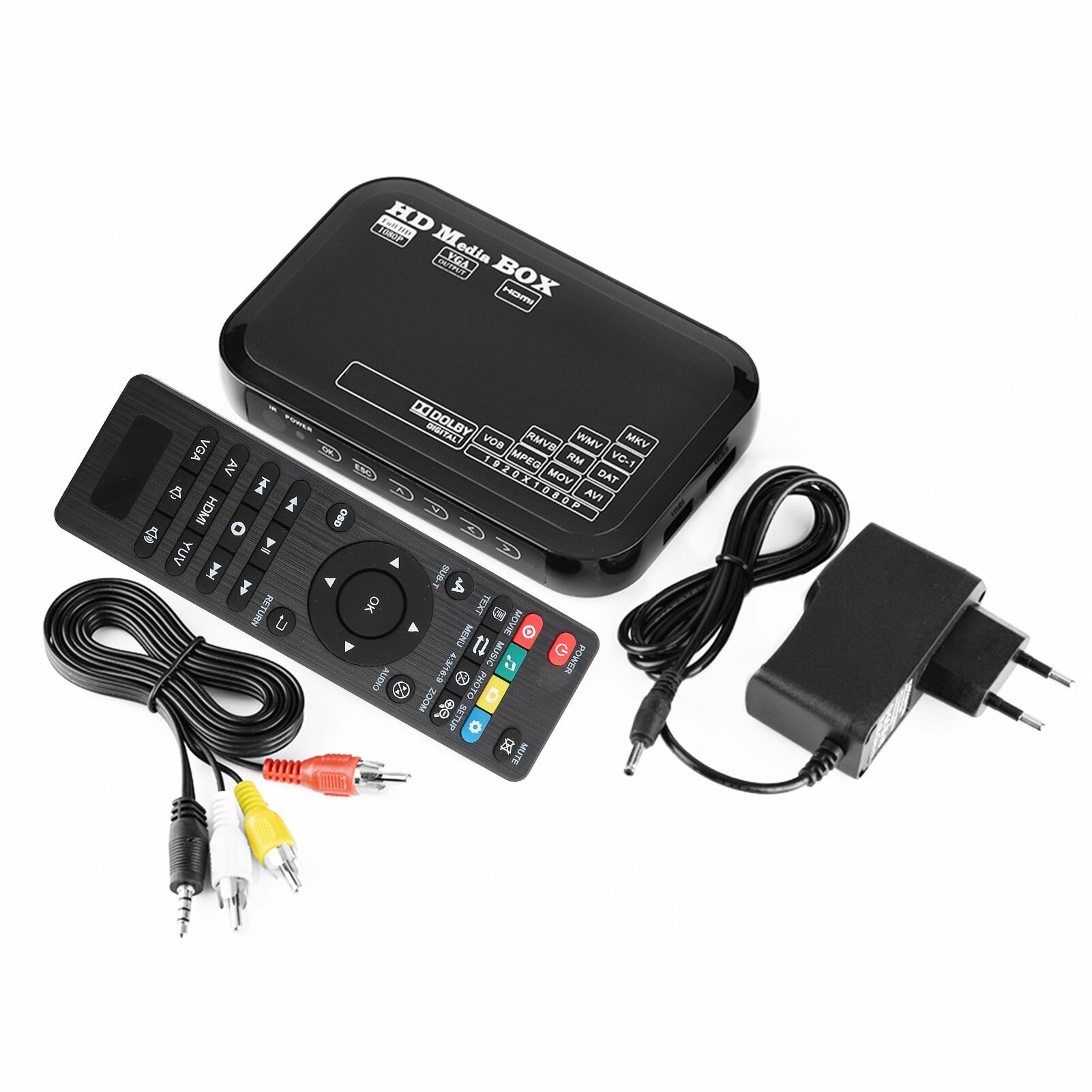 Медиаплеер Full HD Mini Box 1080P, поддержка MMC, RMVB, MP3, AVI, MKV