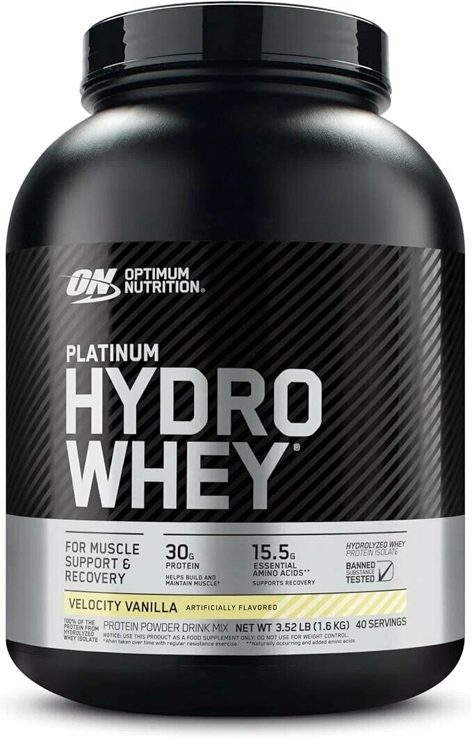 Протеин Optimum Nutrition Platinum Hydrowhey 1,59 кг, ванильная скорость