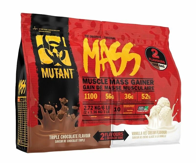 Гейнер Mutant для набора массы Тройной шоколад и Брауни 2720 грамм