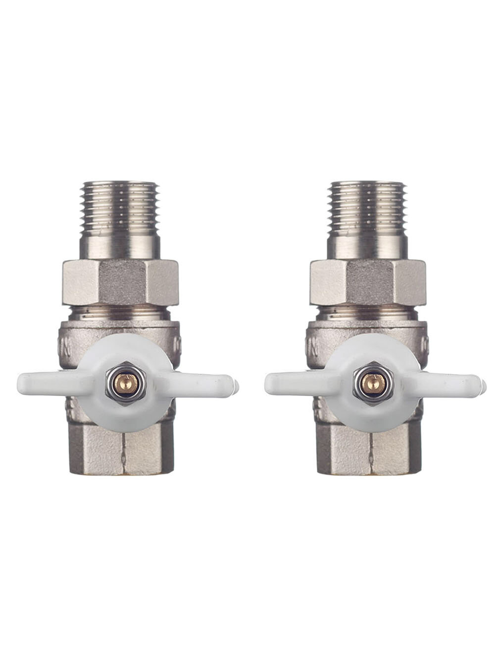 Кран шаровой латунный Base 1/2 ВР(г) х 1/2 НР(ш) бабочка с полусгоном прямой (2 шт.)