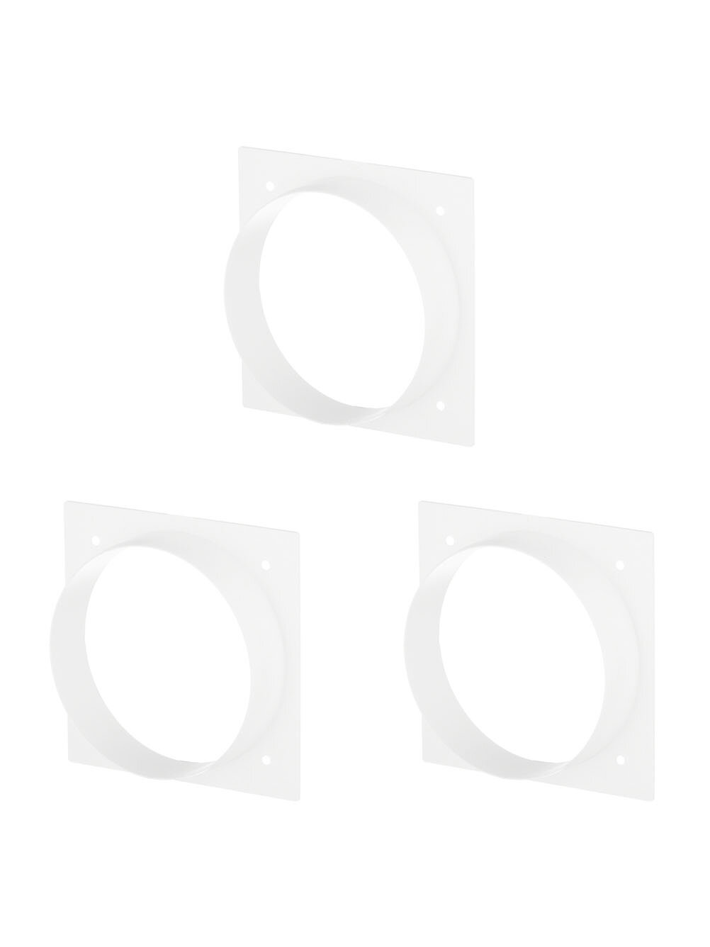 Накладка для круглых воздуховодов торцевая с фланцем d100 мм 113х113 мм (3 шт.)