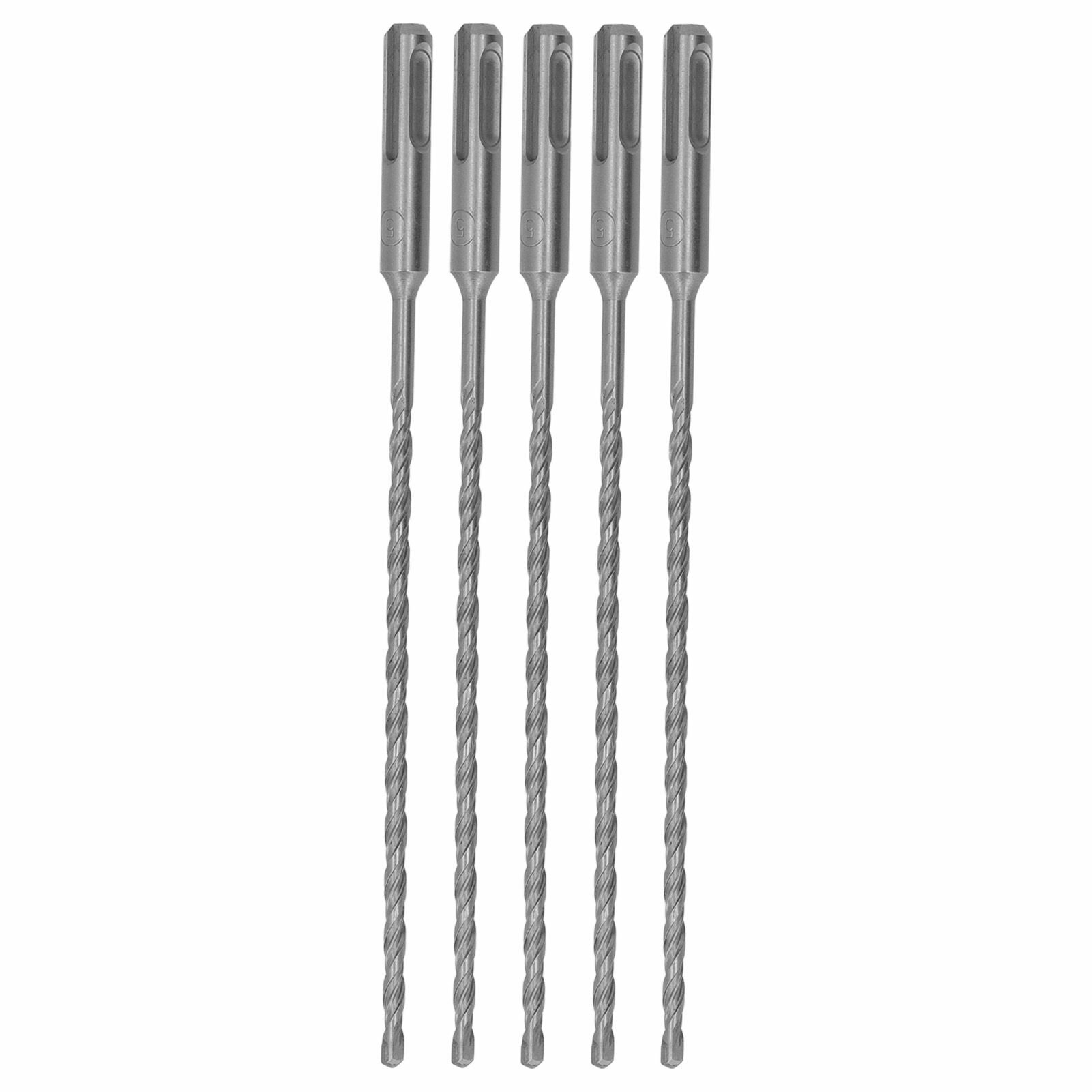 5 шт. ударные сверла с твердосплавным наконечником, перфоратор, 2 спиральные фрезы для кирпича, бетона, 210 мм, 5 мм/0,2 дюйма