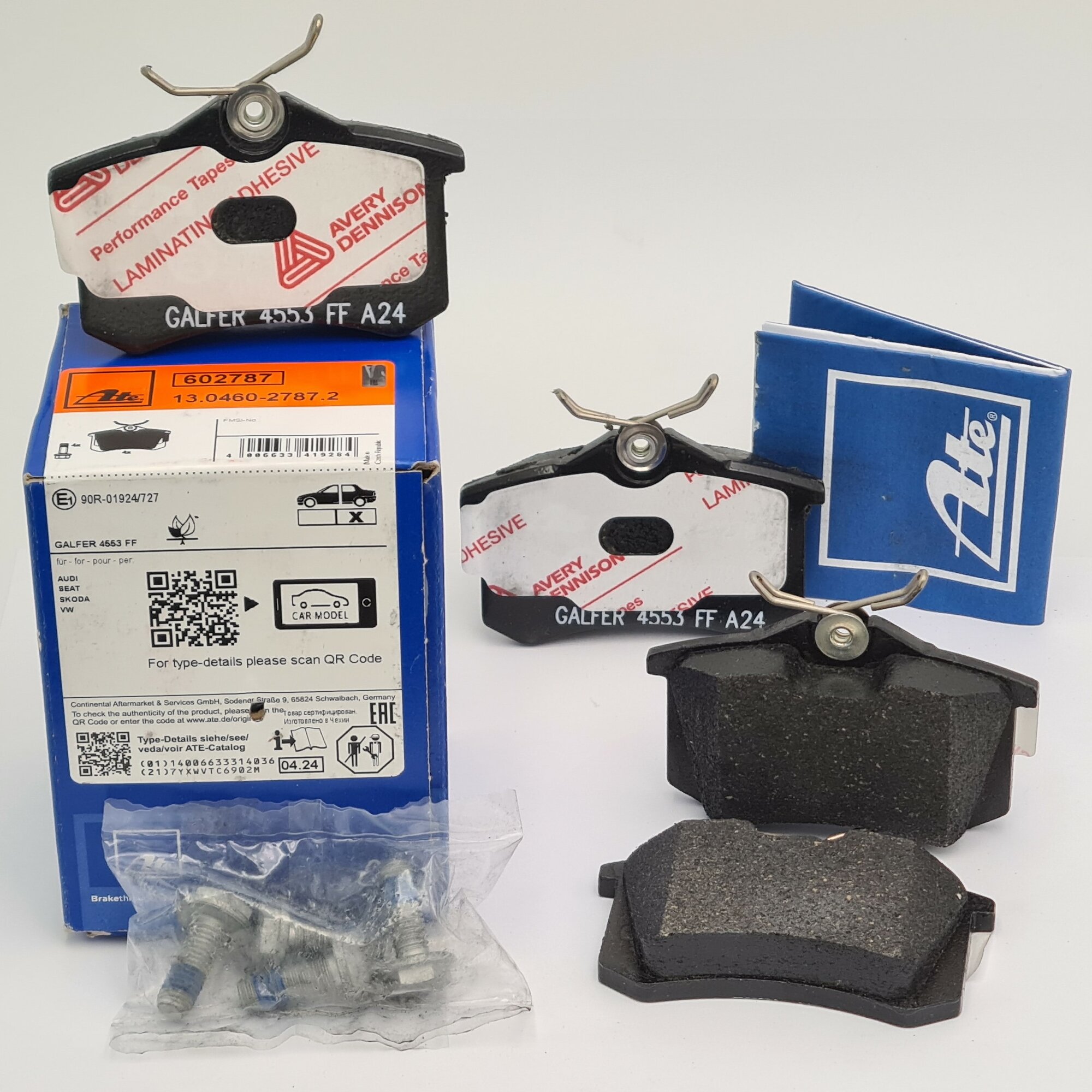 Тормозные колодки ATE 13046027872 ( 13.0460-2787.2 ) задние для AUDI, SEAT, SKODA, VOLKSWAGEN, CITROEN, RENAULT, NISSAN