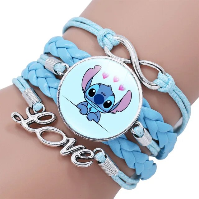 Браслет Disney Stitch с изображением персонажей мультфильма «Лило и Стич», аниме-фигурок, милый подарок на запястье для детей, игрушки для девочек, подарок на рождественскую вечеринку,