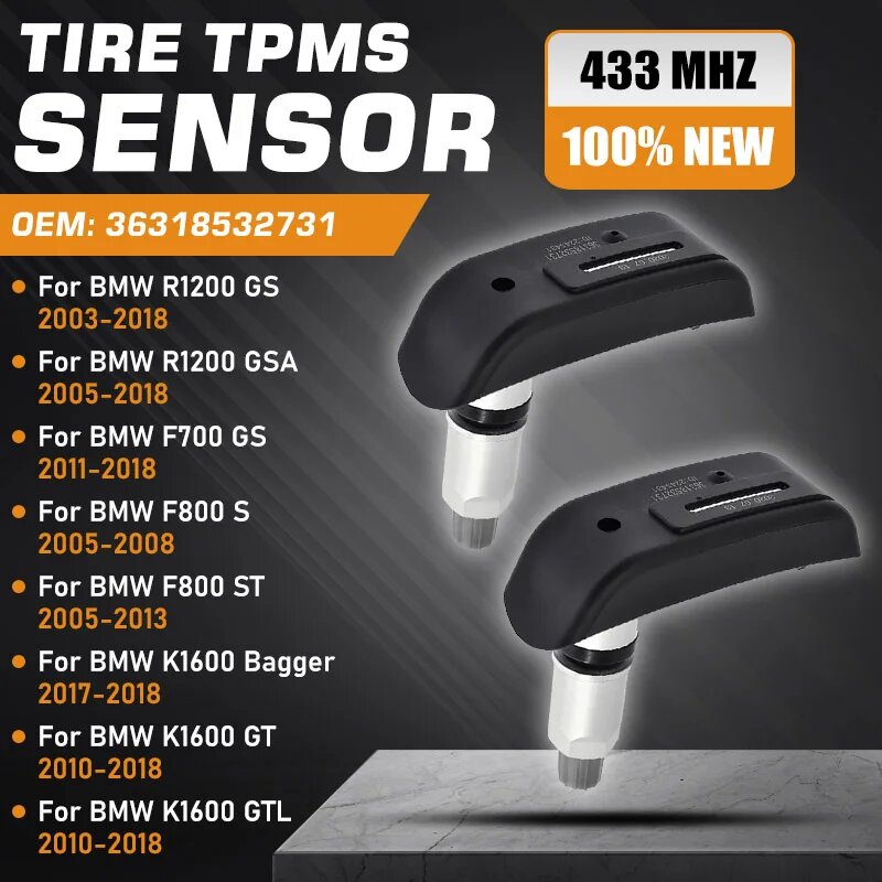 Датчик давления в шинах для BMW R1200GS R1200GSA BMW F800S F800ST BMW F700GS BMW K1600GT 2PCS