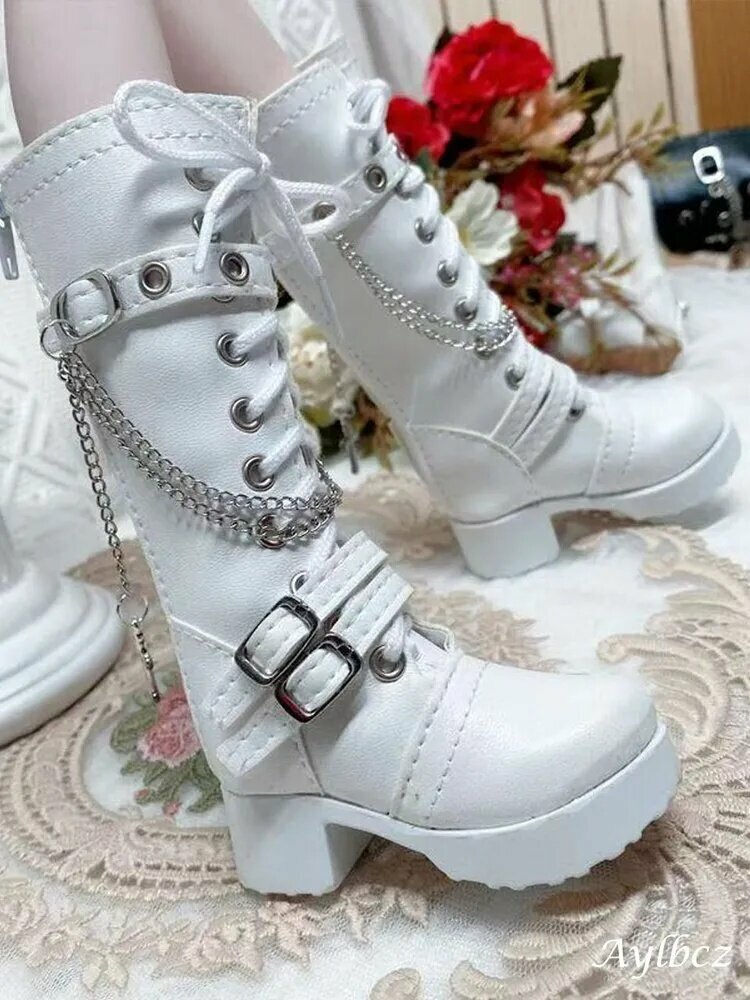 Bjd-обувь для куклы 1/4 bjd, высокие сапоги с перекрестной цепочкой, подходит для ног 5,6 x 2,4