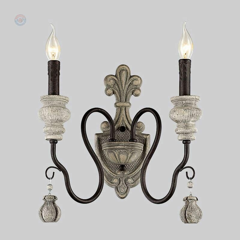 Ретро настенный светильник в стиле лофт с деревянной резьбой для спальни и гостиной элегантный металлический бра винтажный декор освещение интерьера