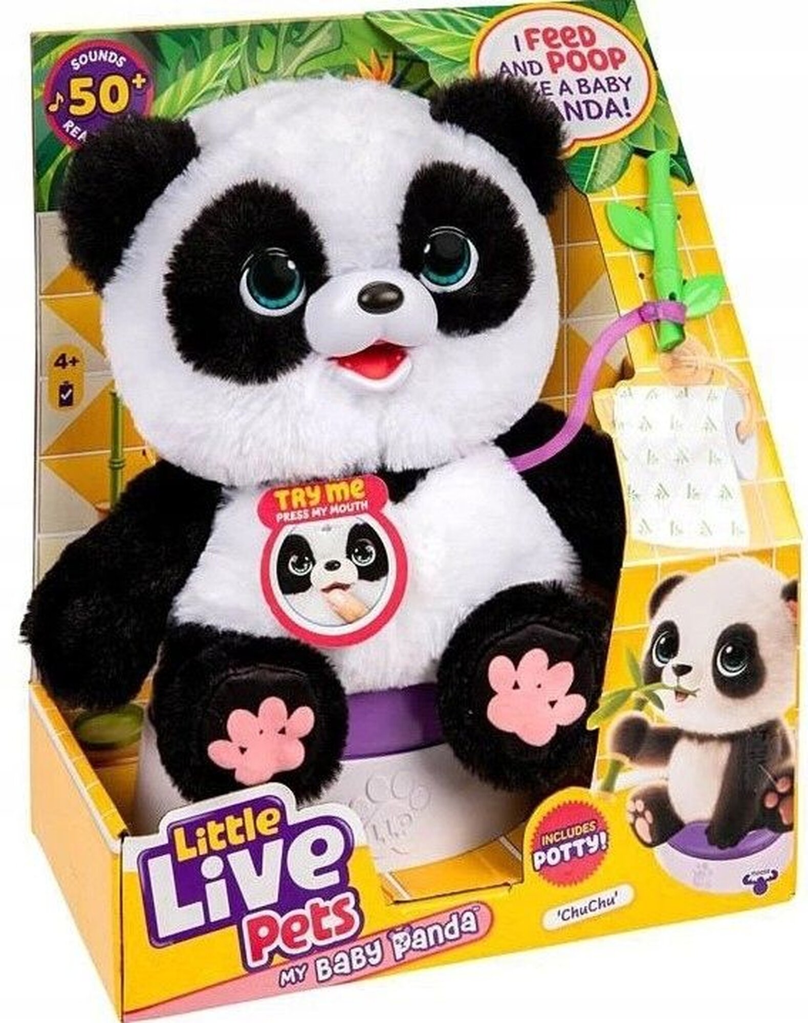 Интерактивная игрушка Little Live Pets - Интерактивное животное панда Чу-Чу 50 функций с горшком - 26676