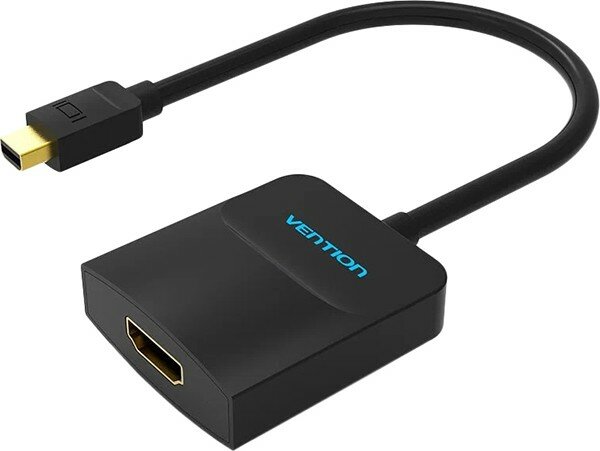 Vention Кабель-переходник mini DisplayPort 20M->HDMI1.4 19F Vention HBCBB, позолоченные контакты (0.15м) (ret)