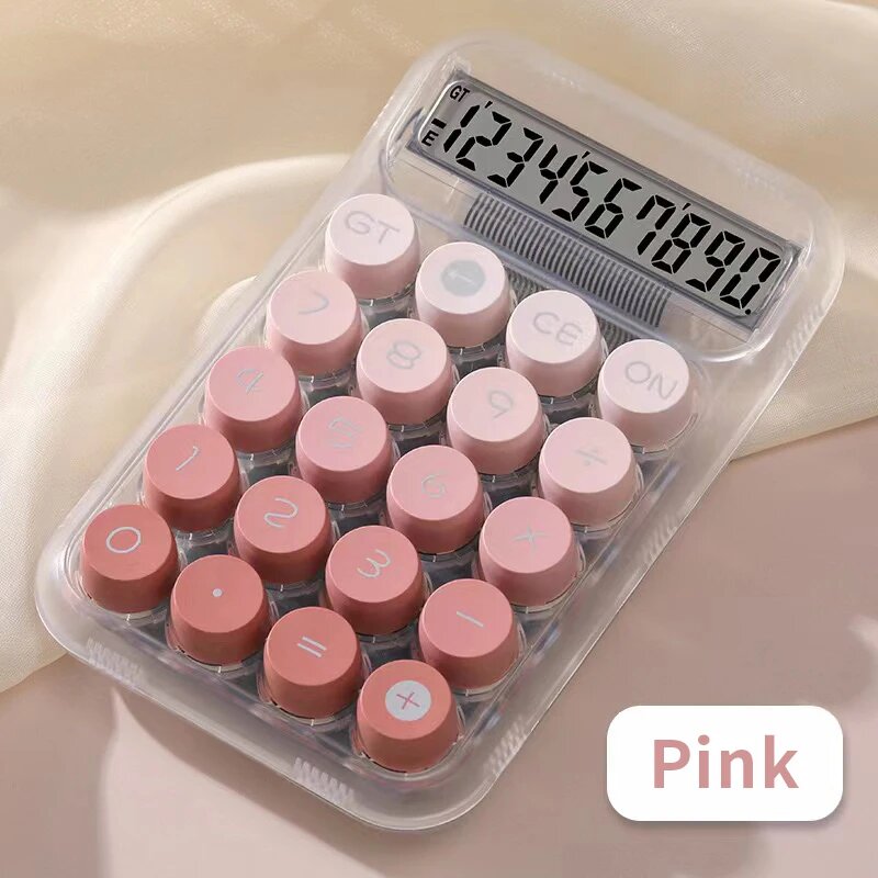 1 шт, прозрачный градиентный калькулятор с большой кнопкой, электронный калькулятор с большим экраном, 10-значный студенческ.