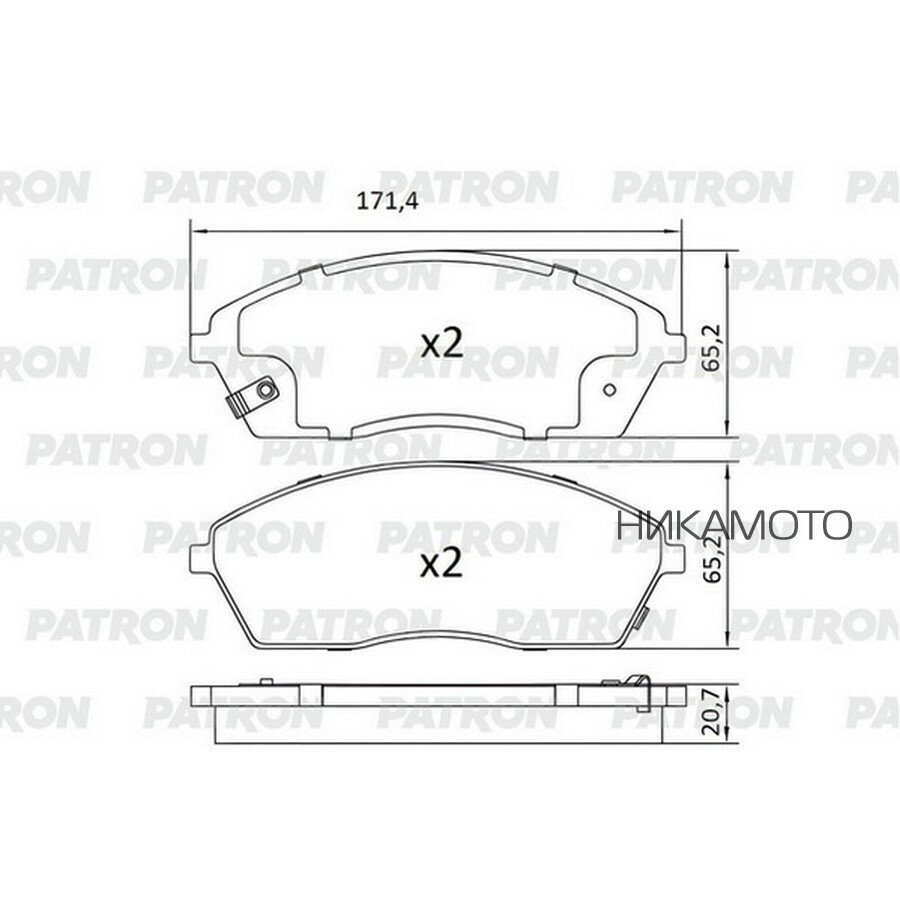 PATRON PBP311 Колодки тормозные дисковые пер. JAC Sunray / Sollers Atlant