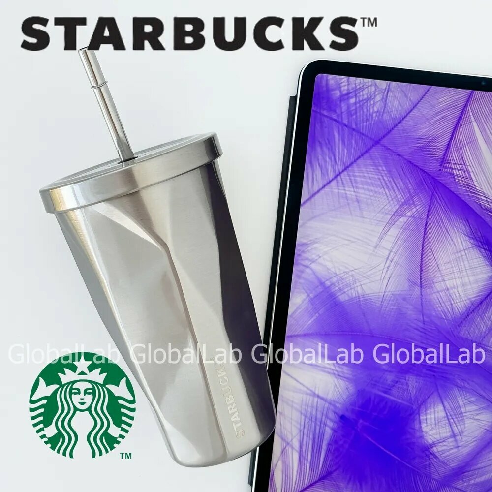 Starbucks Стакан с крышкой "Starbucks" 473 мл 1 шт серебристый