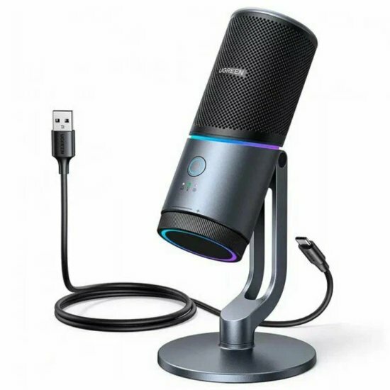Микрофон Ugreen CM769, Desktop USB, серый(35629)