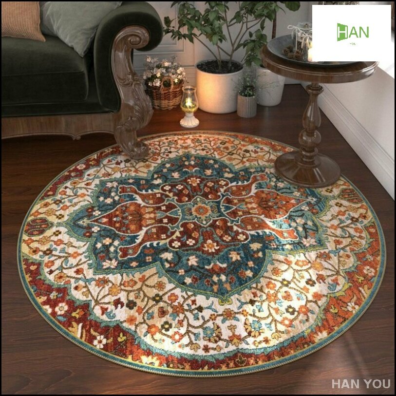 Круглый ковер в этническом стиле, богемный ретро подвесной коврик-корзинка, ковер для спальни, гостиной