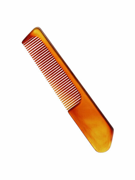 Расческа Royal Rose, для бороды/усов, карманная, пластик, коричнево-оранжевая