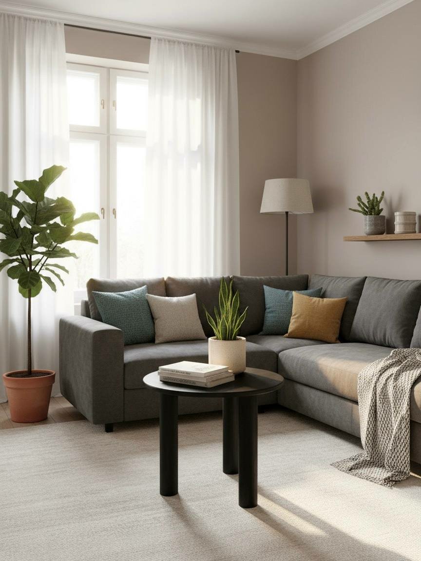 Черный журнальный стол в стиле джапанди