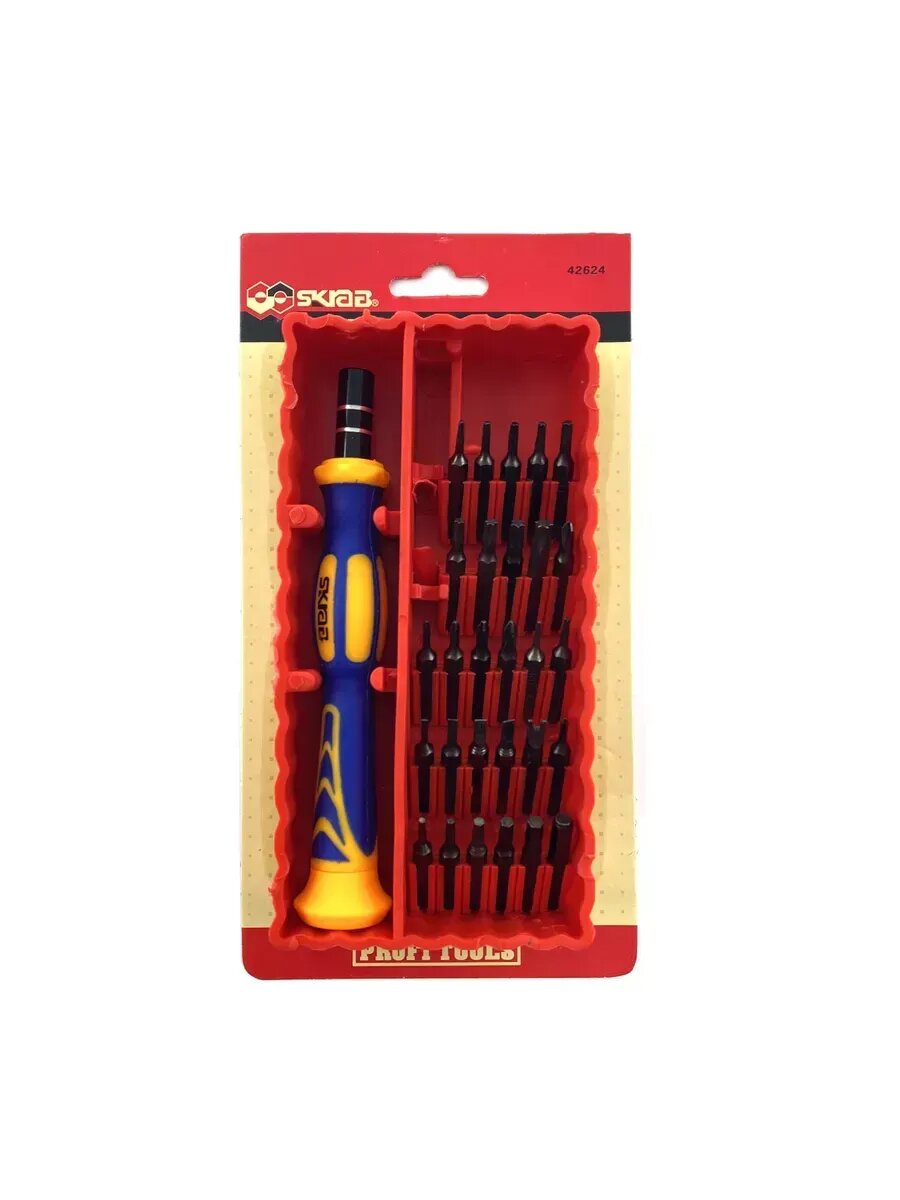 Отвертка-набор для точной механики красный SKRAB 42624