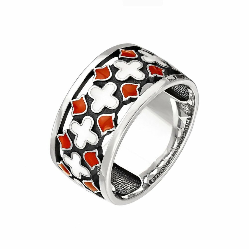 Кольцо широкое, серебро, 925 проба, родирование