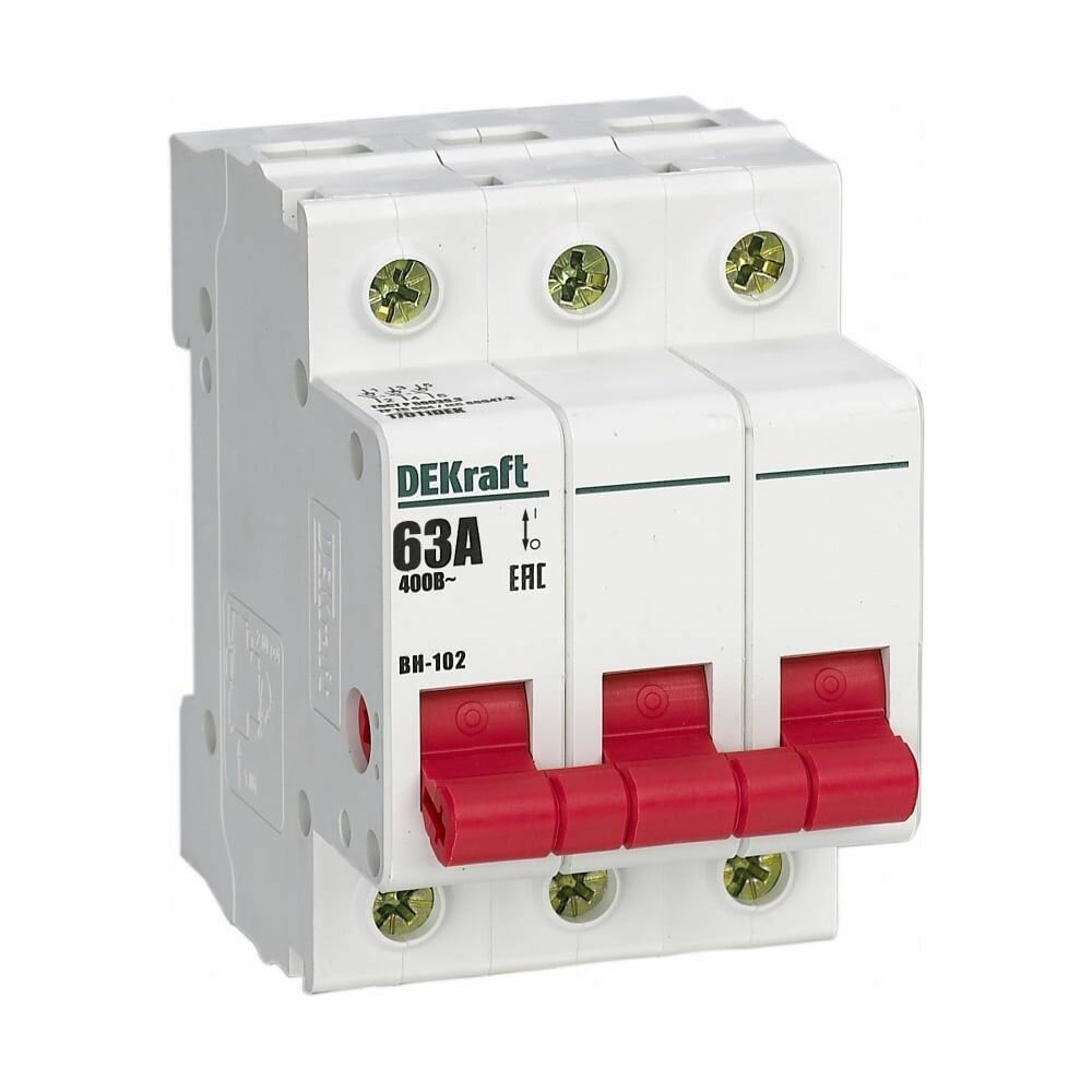 Выключатель-разъединитель 3п 63А ВН-102 DEKraft 17011DEK