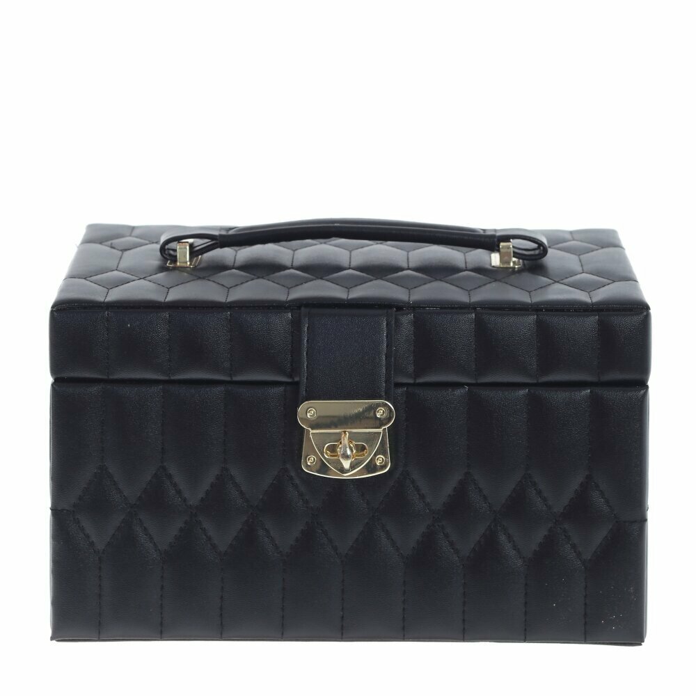 !09 Шкатулка для украшений, черный, под крокодил 22 x 15,5 x 13 см